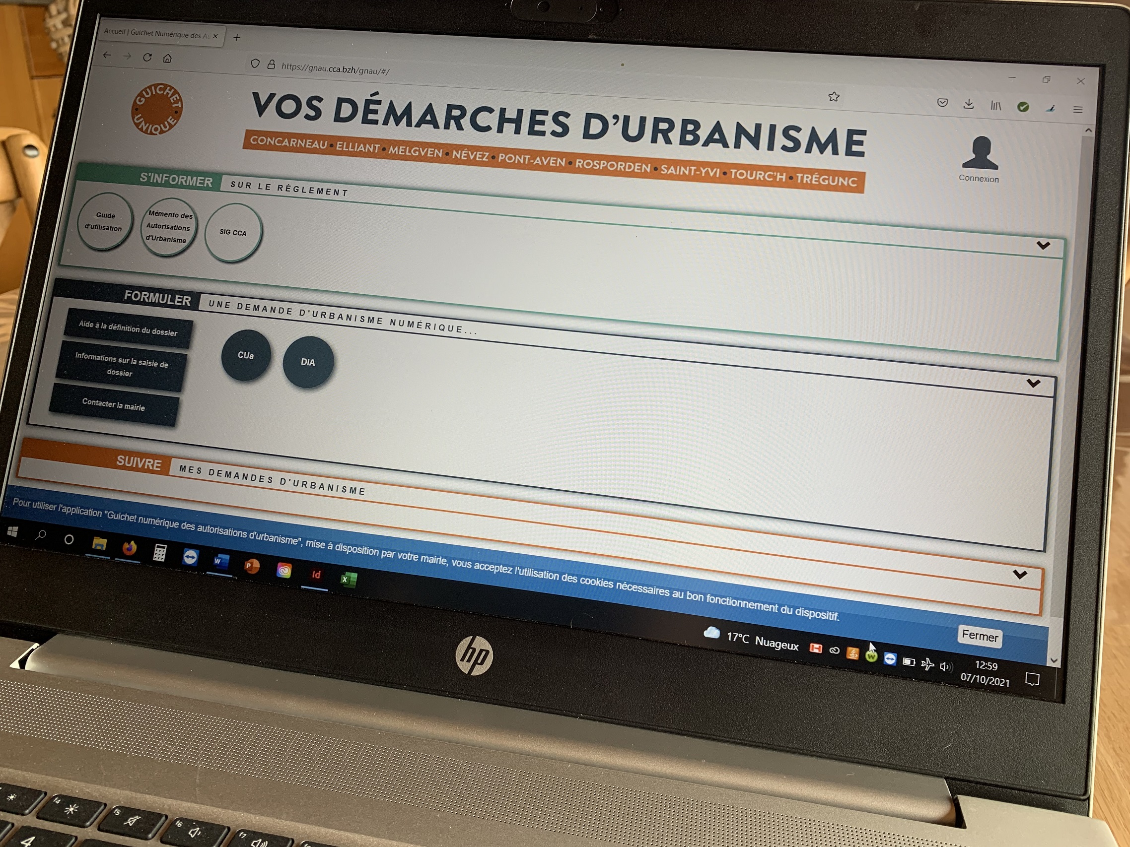 Plateforme de dépôt d’urbanisme en ligne : GNAU – Site de la ville de Nevez